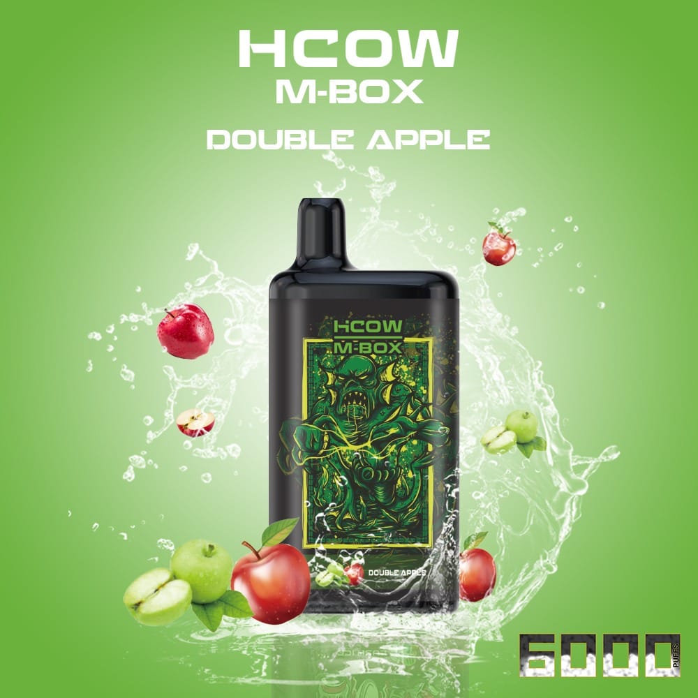 Hcow Steam Double Apple Mbox 6000 Puffs - Rechargeable Disposable Vape Pod
